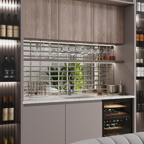 3" x 6" Clear Mirror Glossy and Beveled Glass Subway Tile (5 Sq ft- Box ...