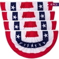 3 x 6 FT 4th of July Decorations, 2 PCS Patriotic USA Pleated Fan Flags ...