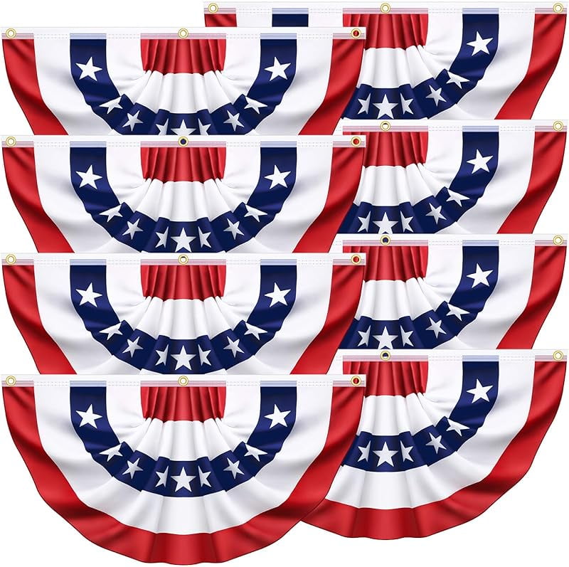 3 x 6 Feet 2 Pack American USA Pleated Half Fan Bunting Flags,Bunting ...