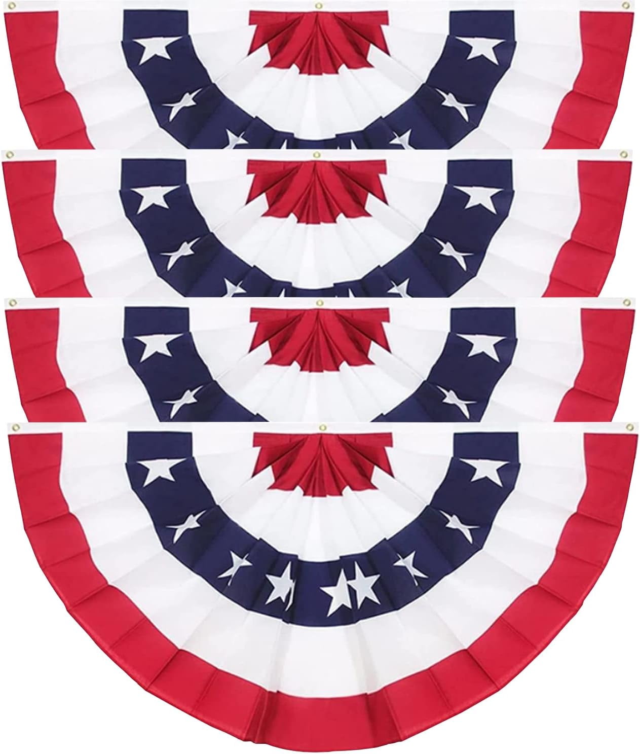 3 x 6 Ft American Pleated Fan Flag, USA Patriotic Half Fan Bunting Flag ...