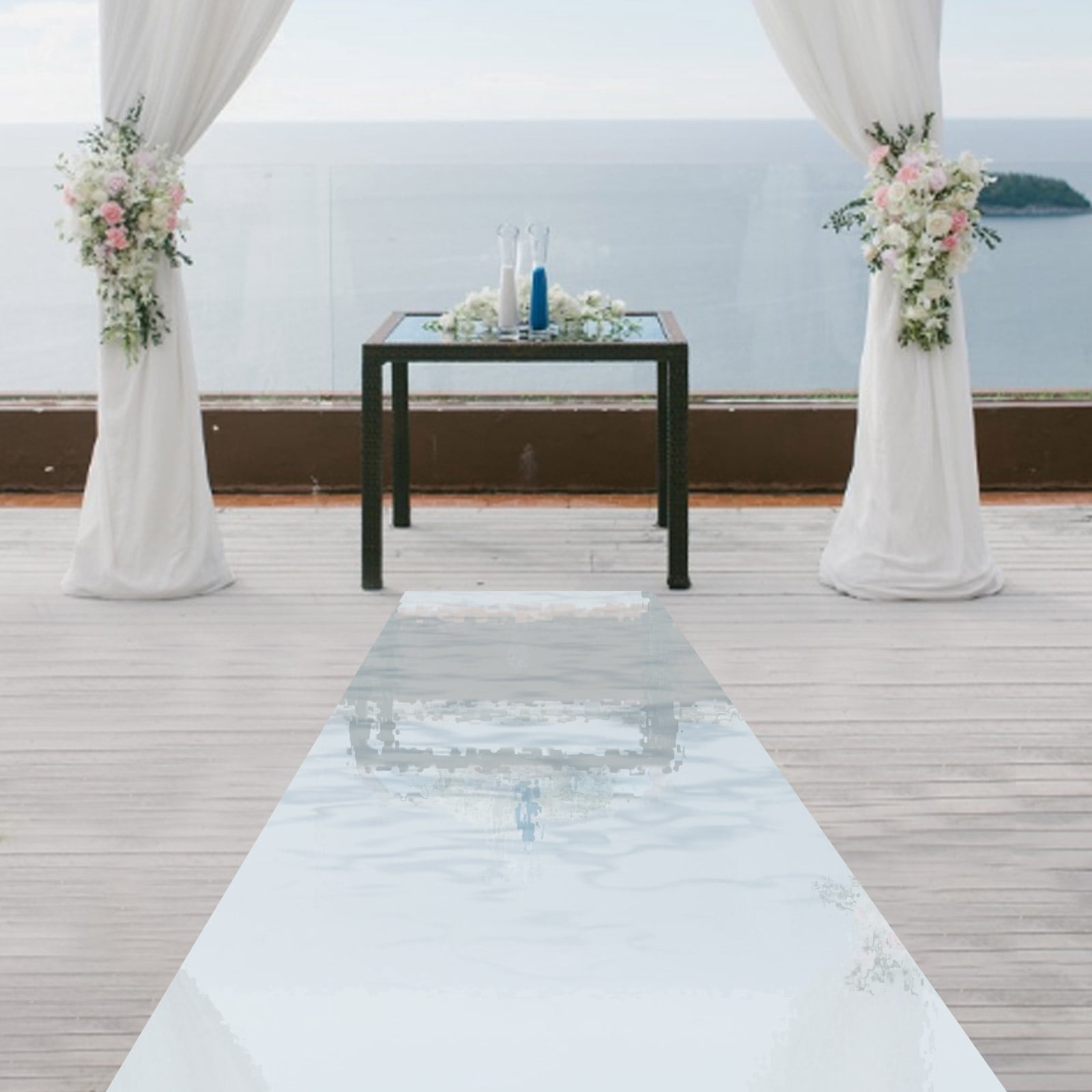 3 x 65ft Double Sided Reflective Carpet Mirror Aisle Runner for Wedding ...