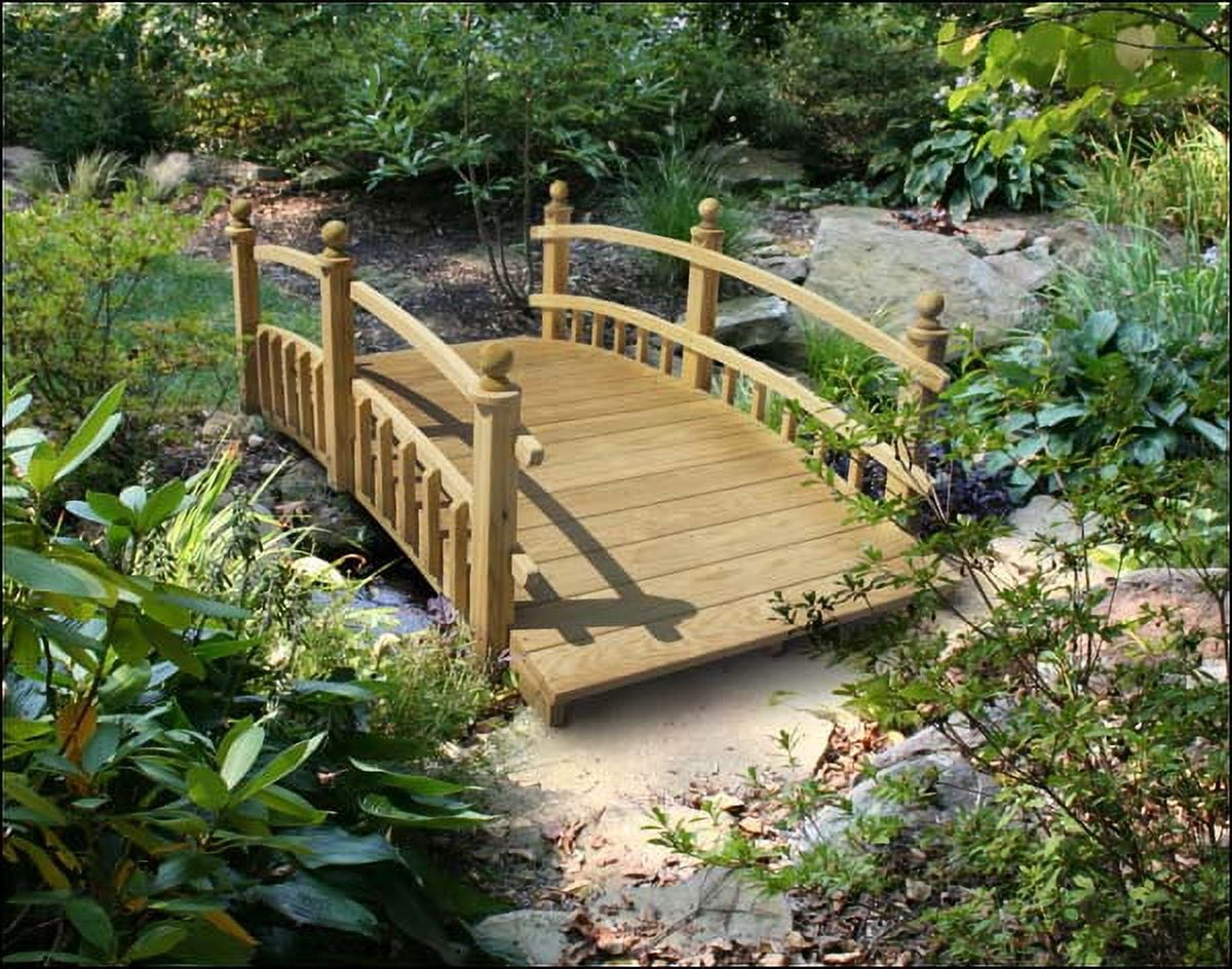 3' x 8' Treated Pine 1/2 Picket Rail Bridge - Walmart.com