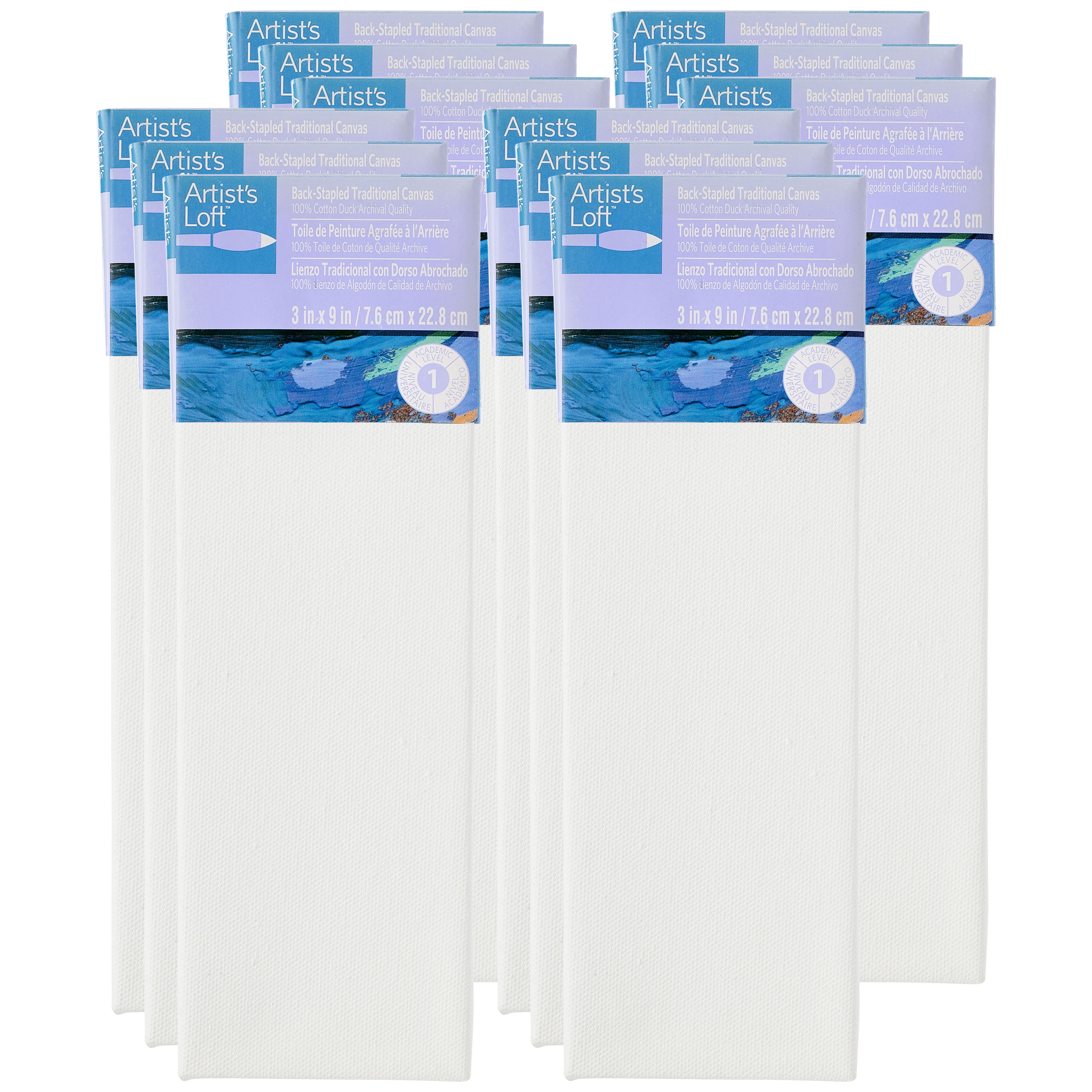 3" x 9" Level 1 Back Stapled Traditional Canvas by Artist's Loft ...