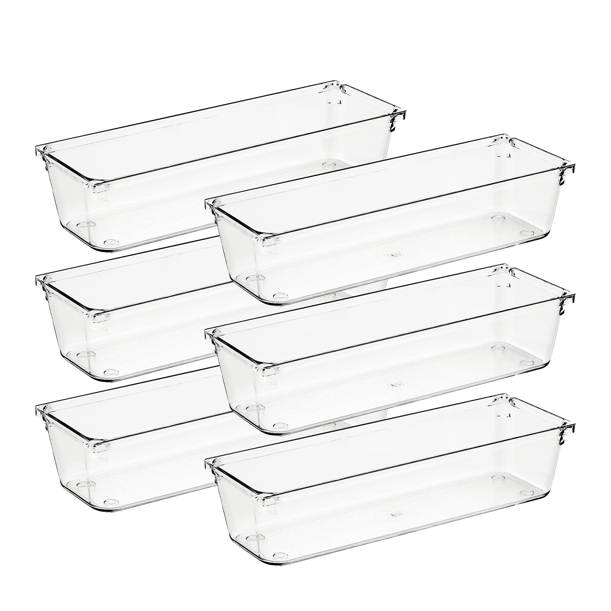 3" x 9" Plastic Drawer Organizer 6 Pack for Makeup, Kitchen, Bathroom ...
