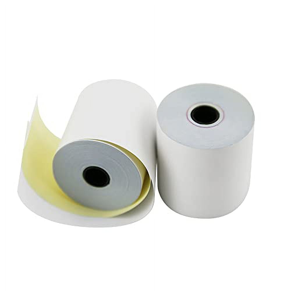 3 x 90 2-ply Carbonless Kitchen Printer Paper Rolls, POS/Cash Register ...
