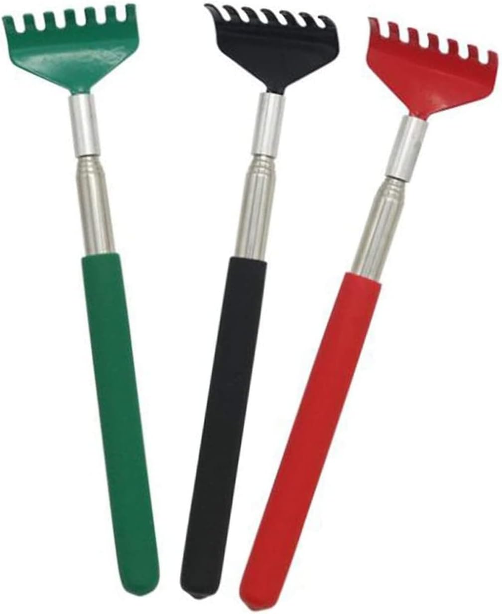 3 x Back Scratchers Hand Massager | Rake Head Style Telescopic Arm Back ...
