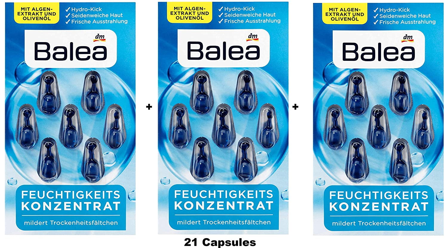 Balea Moisture Concentrate with Vitamins - Natural Skin Care, 3 Packs ...