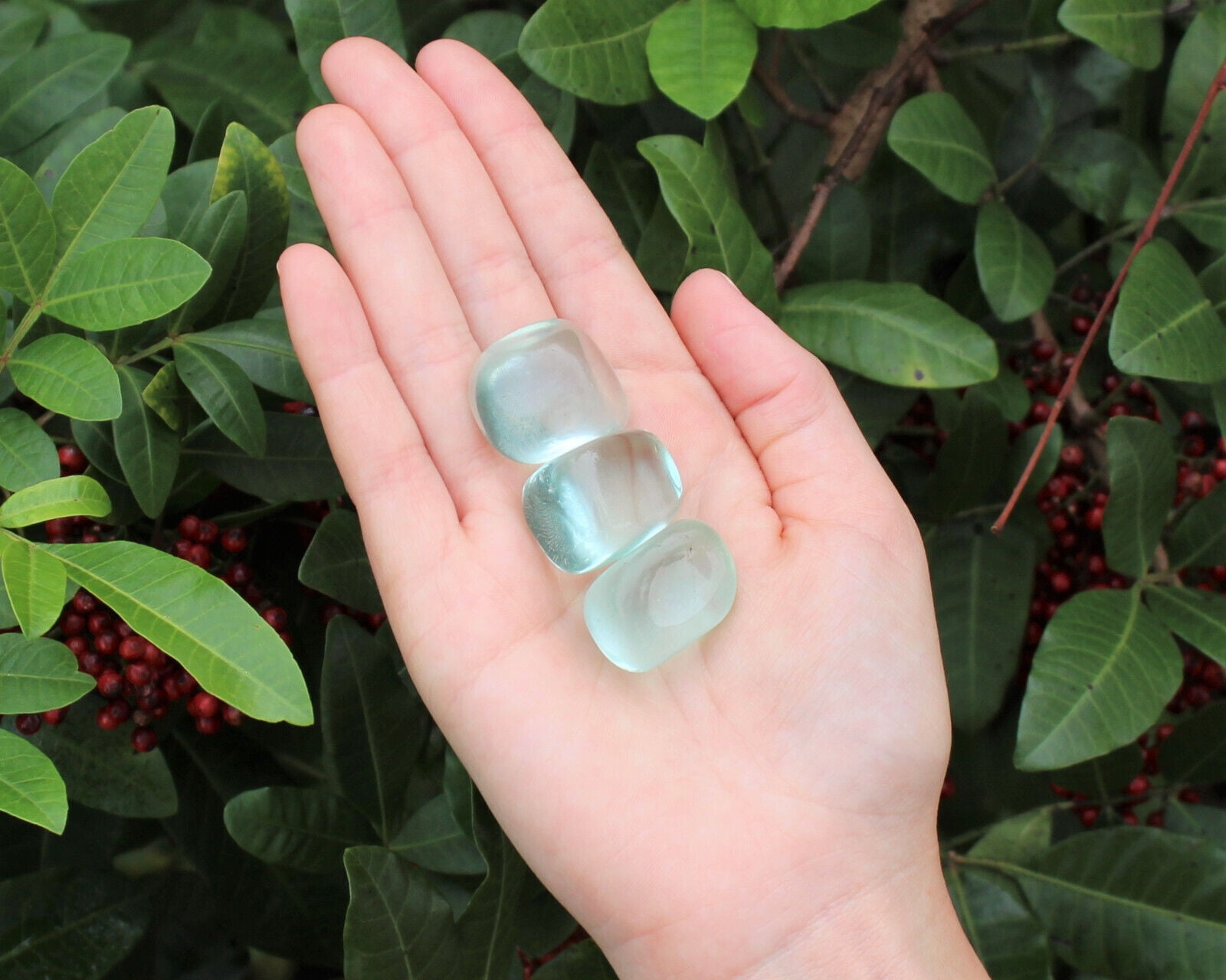3 x Blue Aqua Obsidian Tumbled Stone (Protection, Grounding Obsidian ...
