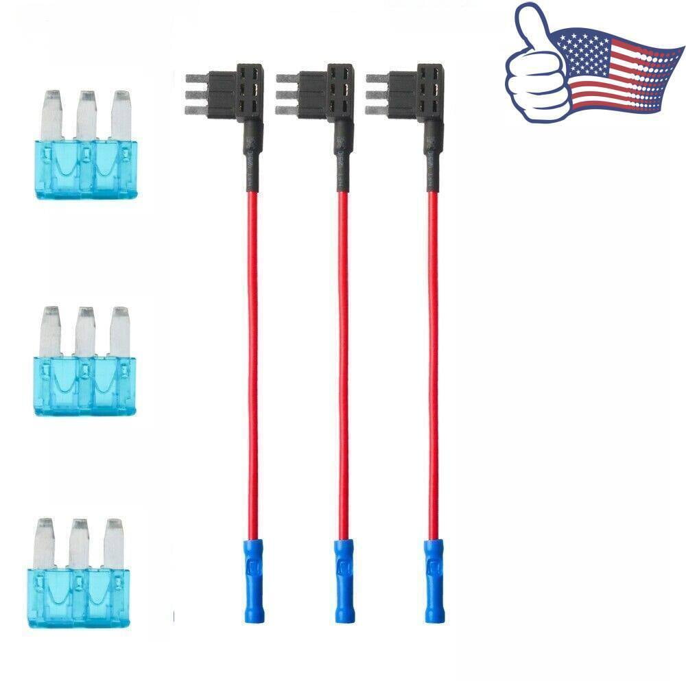 3 x Micro3 Blade ATL Fuse Adapter tap DUal Circuit Adapter Holder 12v ...