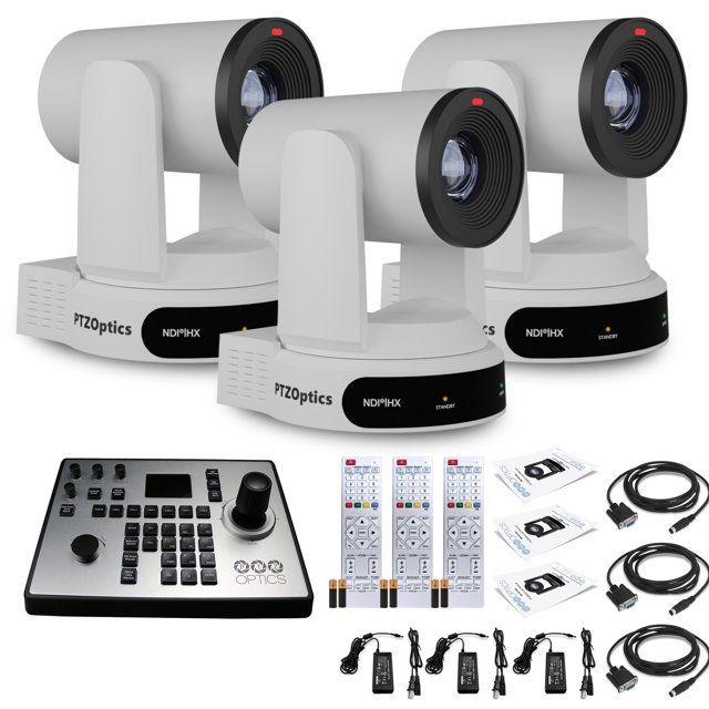3 x PTZOptics Move 4K SDI/HDMI/USB/IP PTZ Camera with 30x Optical Zoom ...