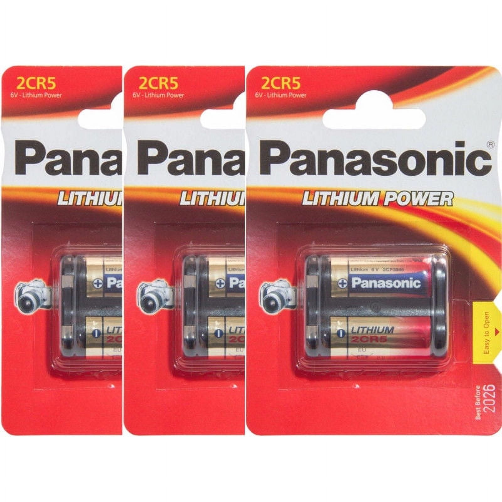 3 x Panasonic 2CR5 6V Lithium Photo Battery, DL45, KL2CR5, 5032LC Retail Pack - Walmart.com