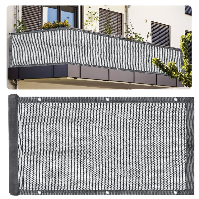 3'x10' Balcony Privacy Screen Shield 90% Fence Railing Cover Mesh Shade ...