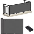 3'x10' Charcoal Balcony Privacy Screen Fence Cover (HDPE) UV Protection ...