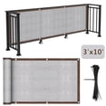 3'x10' Grey Balcony Privacy Screen Fence Cover, UV Protection Weather ...