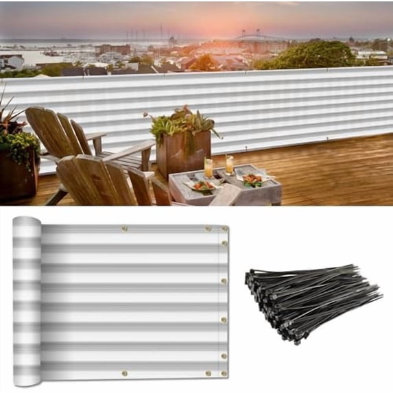 3'x11' Balcony Privacy Fence Screen Mesh Cover for Porch Verandah Deck ...