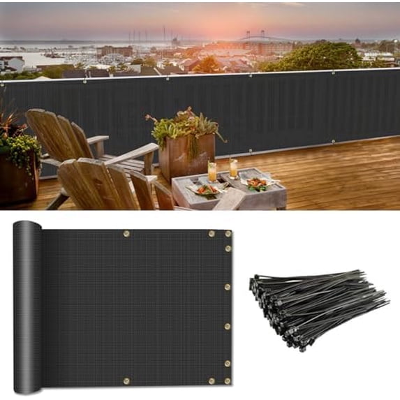 3'x14' Balcony Privacy Fence Screen Mesh Balcony Cover for Balcony ...