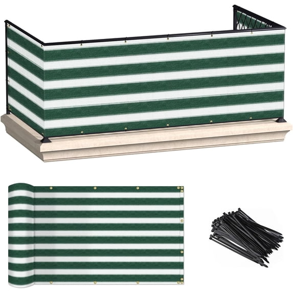 3'x146' Balcony Privacy Fence Screen with Zip Ties, Outdoor UV ...
