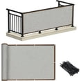 3'x16' Grey Balcony Privacy Screen Fence Cover, UV Protection Weather ...