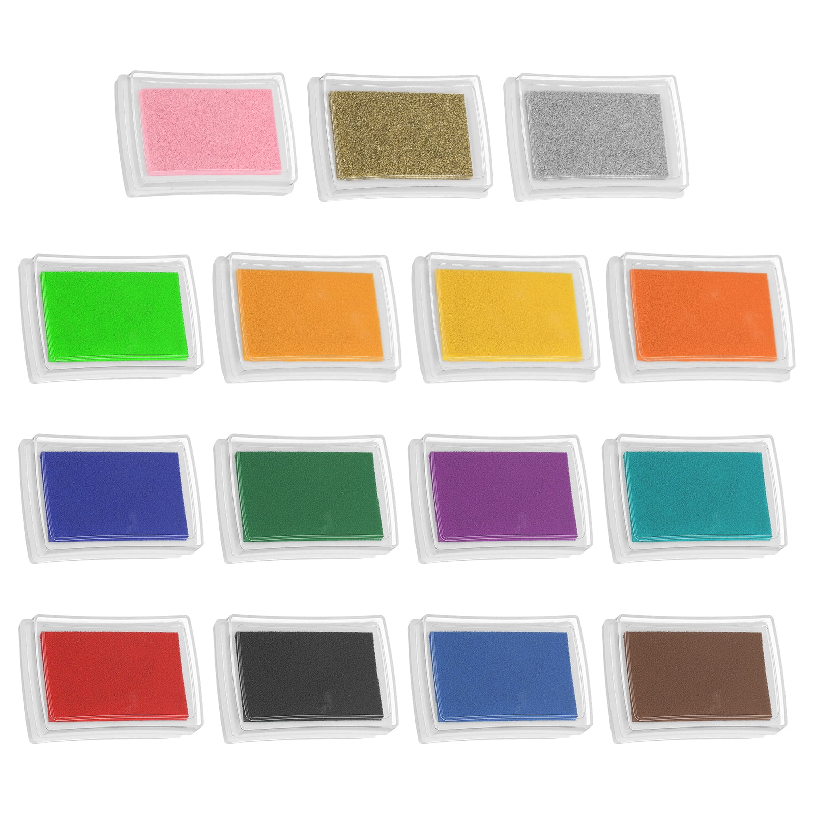 3"x2.2" Craft Ink Pad for Rubber Stamp, 15Pcs Washable Stamp Pad Card ...