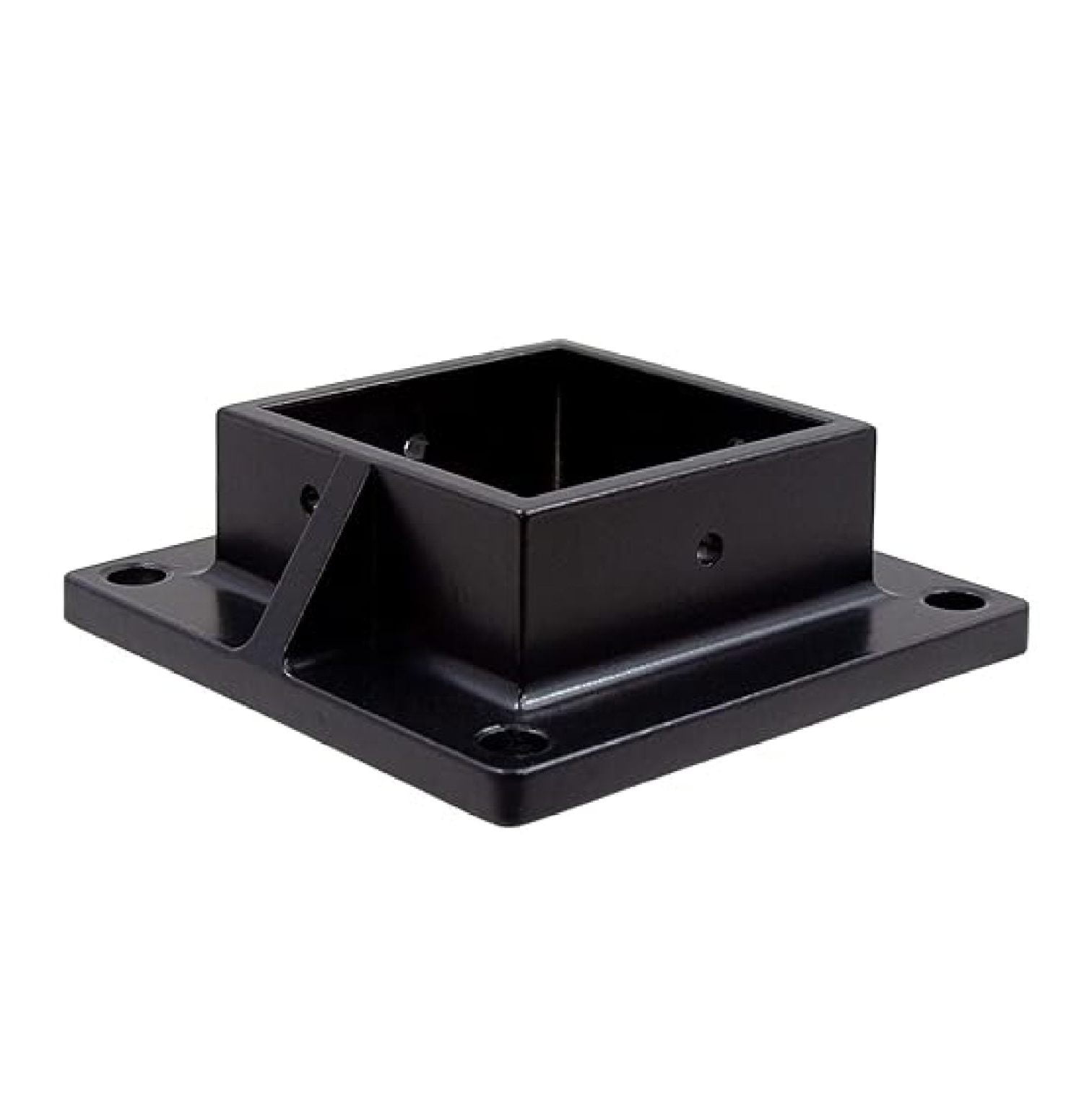 3"x3" Aluminum Fence Post Flange - Deck Mount, Black - Secure Post Base ...