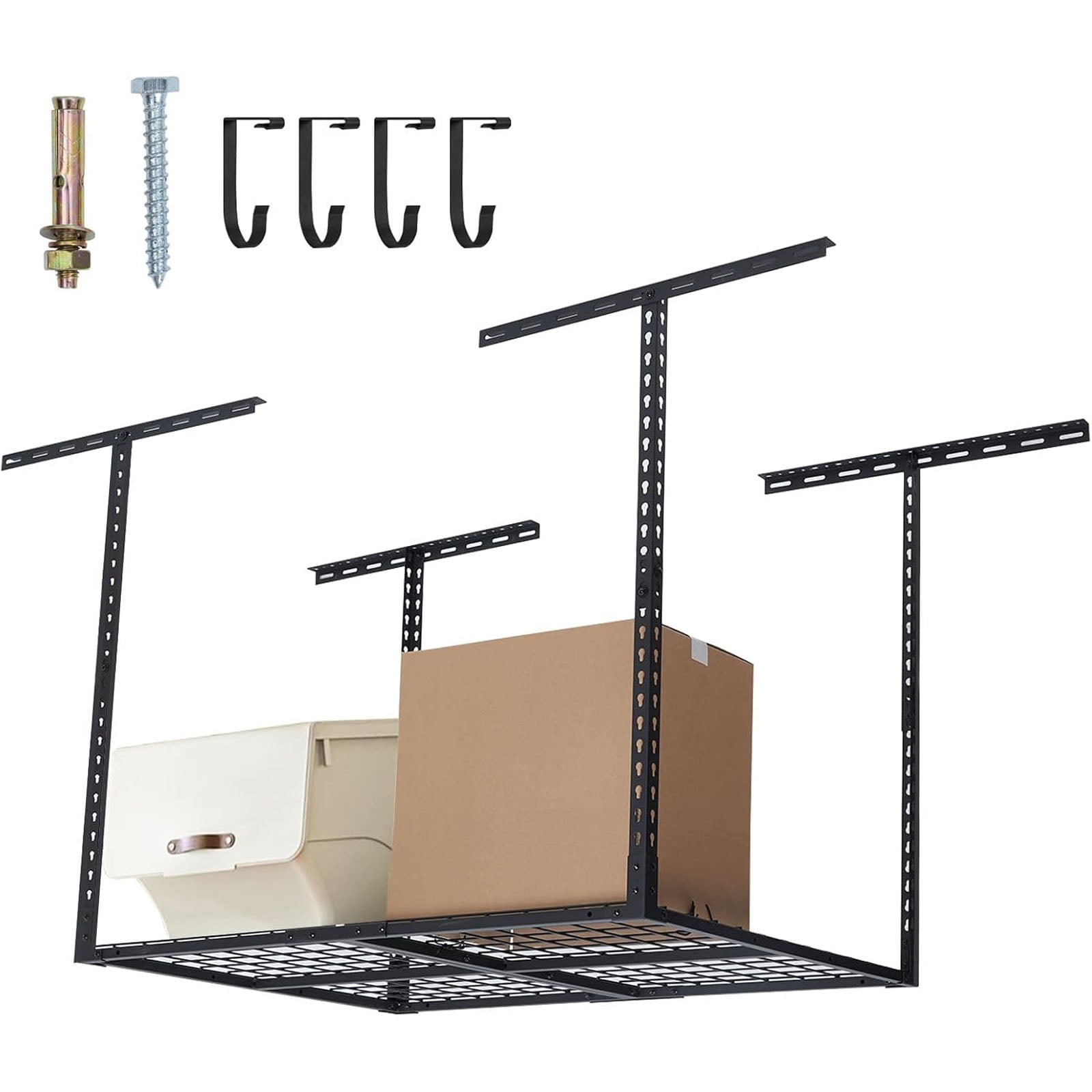 3'x4' / 3'x8' Garage Ceiling Storage Racks, Heavy-Duty Ceiling Storage ...