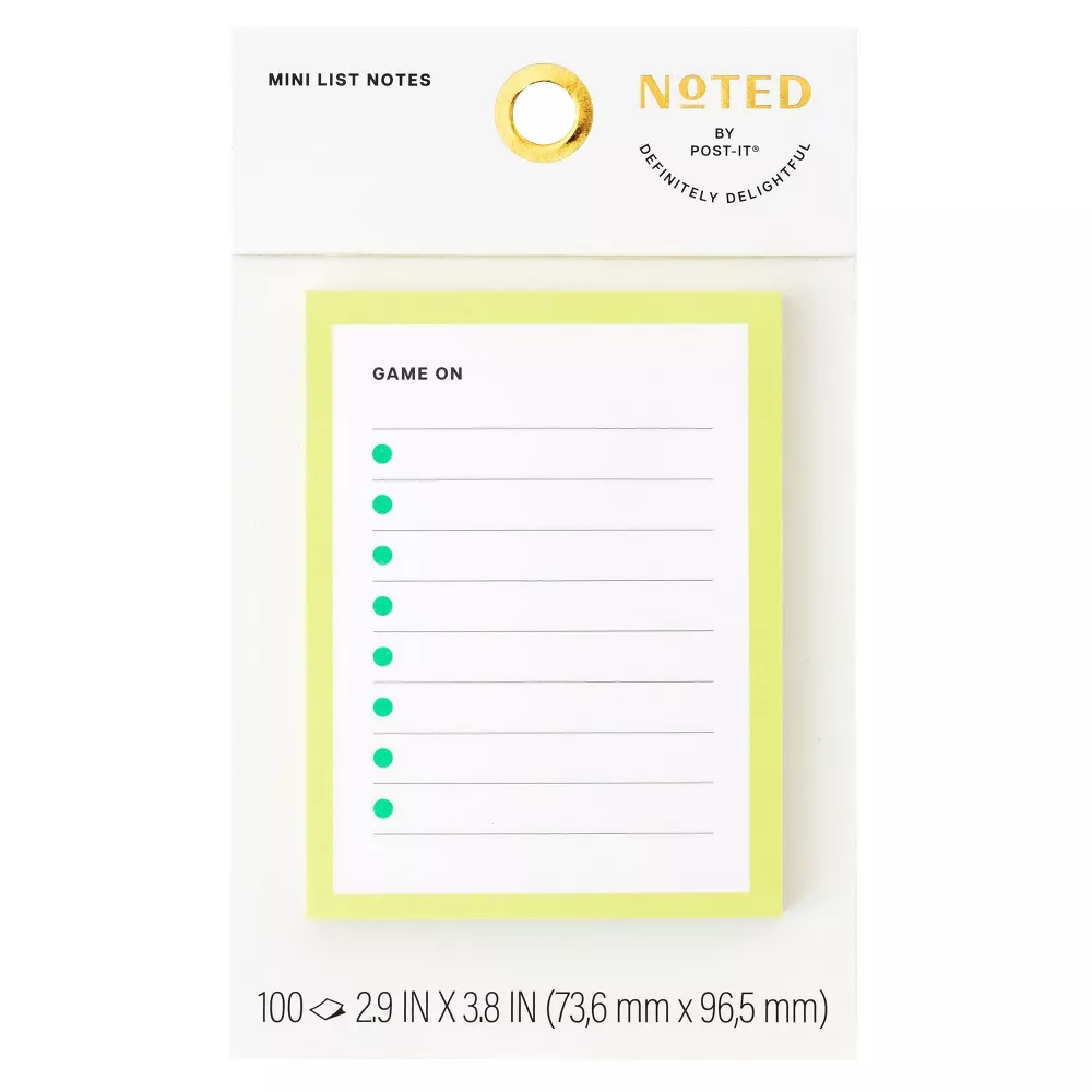 3"x4" List Sticky Notes Green 100 Sheets - Walmart.com