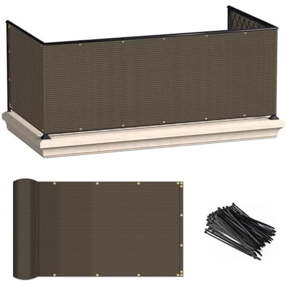 3'x45' Balcony Privacy Fence Screen with Zip Ties, Outdoor UV ...