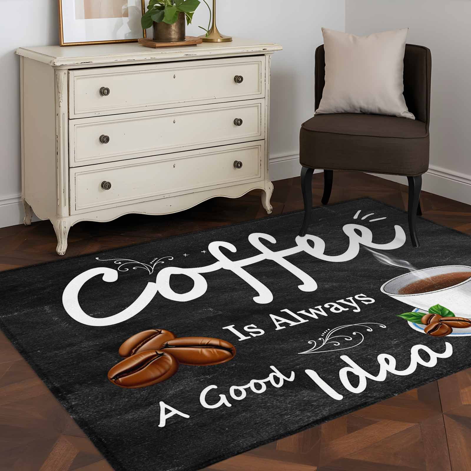 3'x5' Area Rugs, Black Coffee Vintage Indoor Outdoor Area Rug for ...