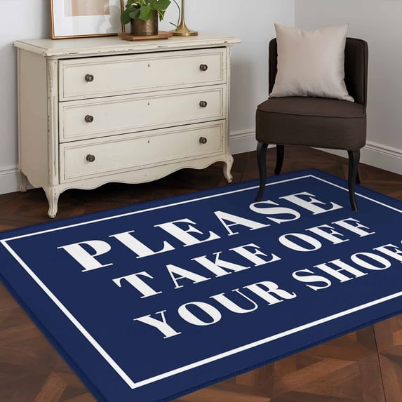 3'x5' Area Rugs, Blue Letter Indoor Outdoor Area Rug for Living Room ...