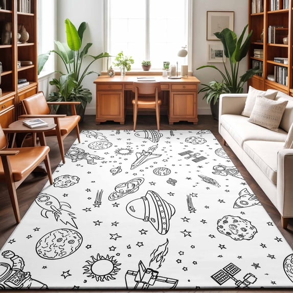 3'x5' Area Rugs, Cartoon Space Indoor Outdoor Area Rug for Living Room ...
