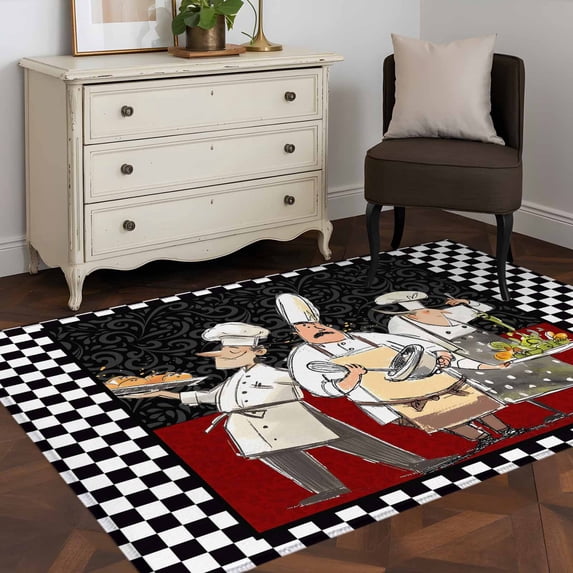 3'x5' Area Rugs, Chef Indoor Outdoor Area Rug for Living Room Bedroom ...