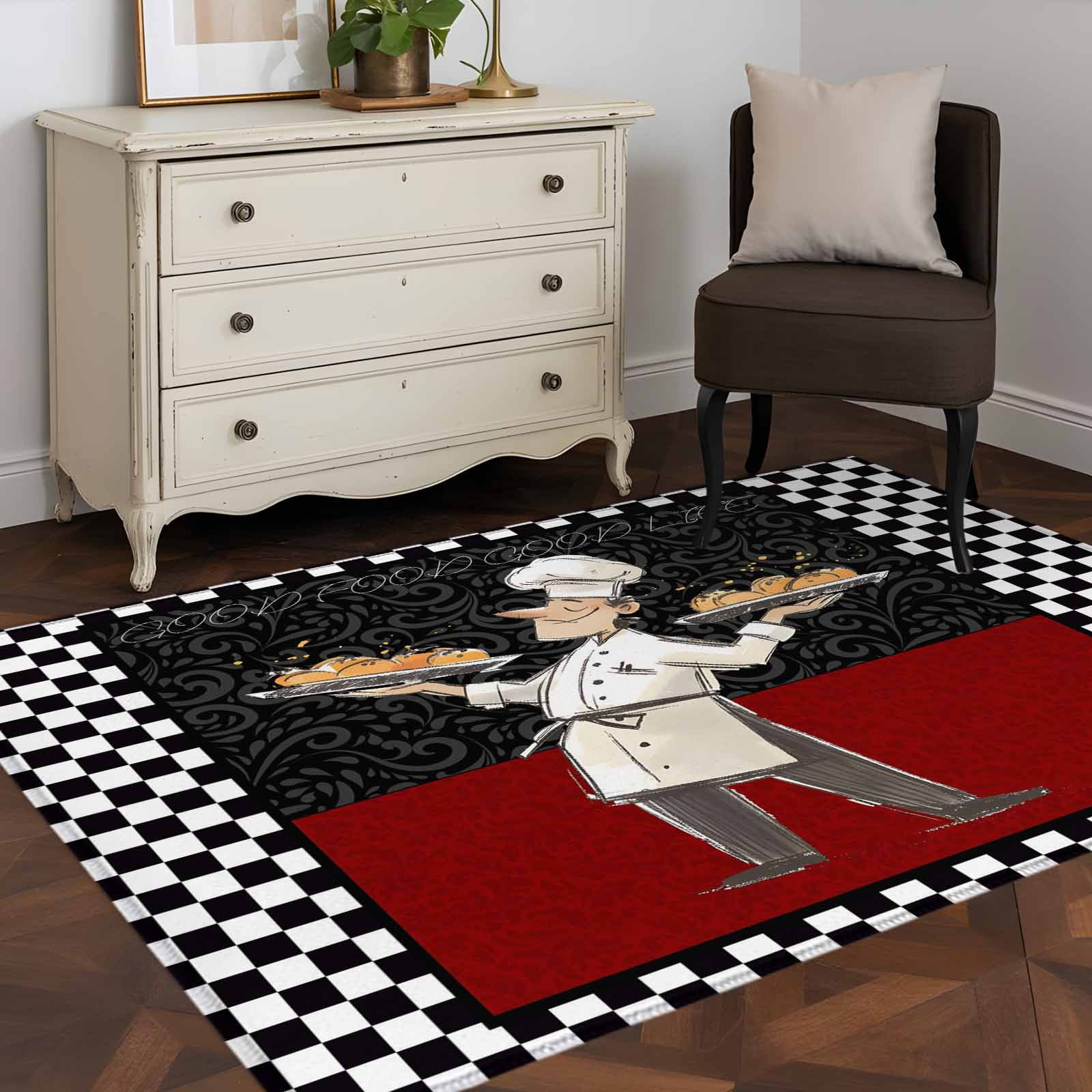 3'x5' Area Rugs, Chef Indoor Outdoor Area Rug for Living Room Bedroom ...