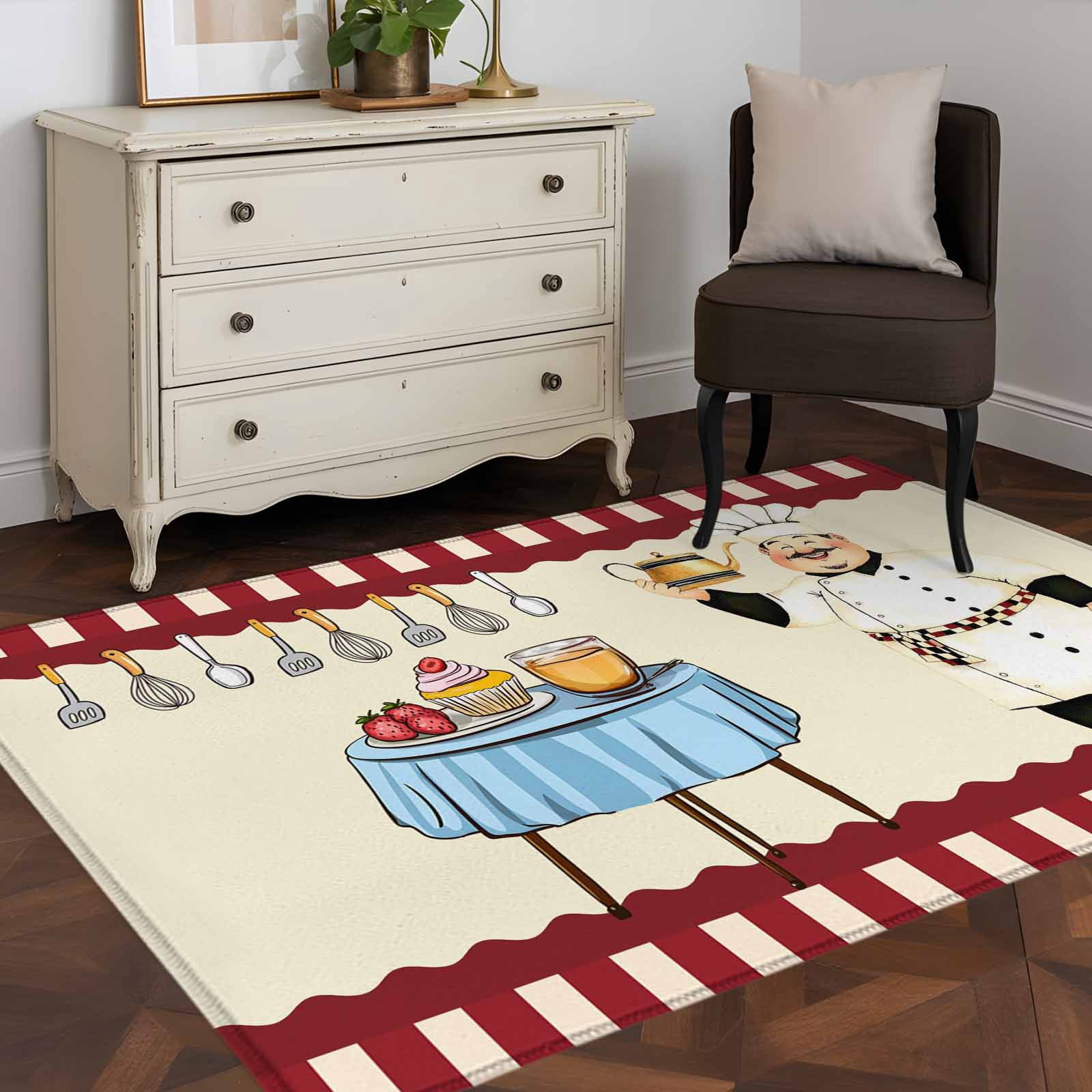 3'x5' Area Rugs, Chef Indoor Outdoor Area Rug for Living Room Bedroom ...