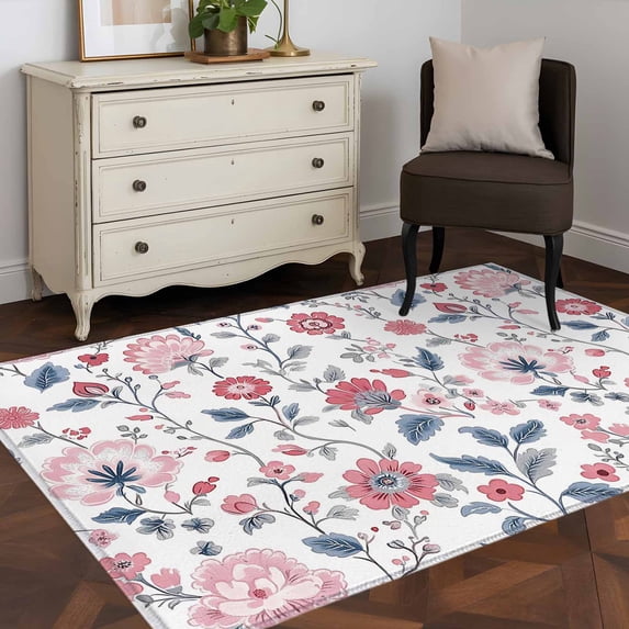 3'x5' Area Rugs, Cherry Blossoms Indoor Outdoor Area Rug for Living ...