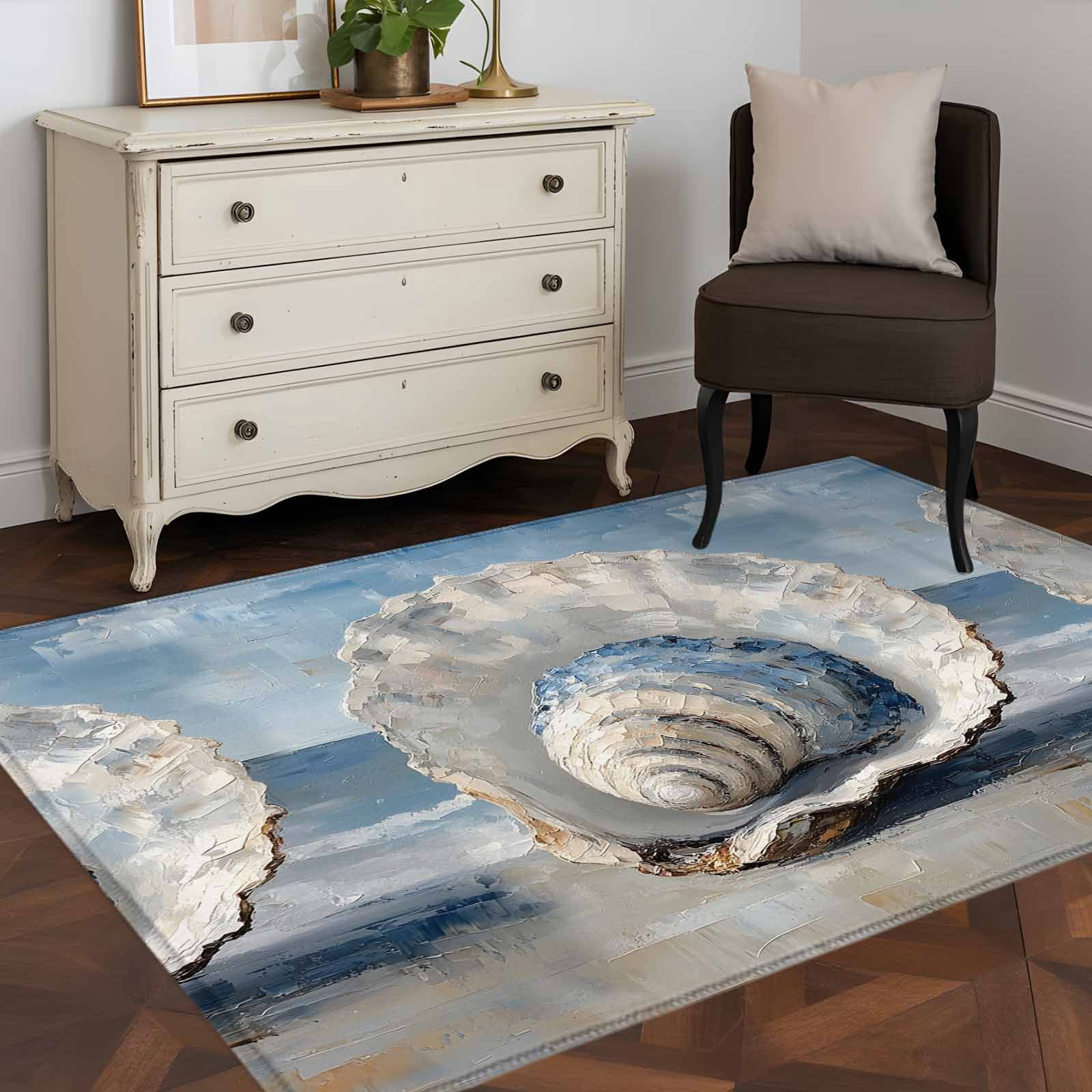 3'x5' Area Rugs, Coastal Shells Indoor Outdoor Area Rug for Living Room ...