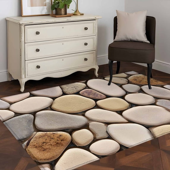 3'x5' Area Rugs, Cobblestones Indoor Outdoor Area Rug for Living Room ...