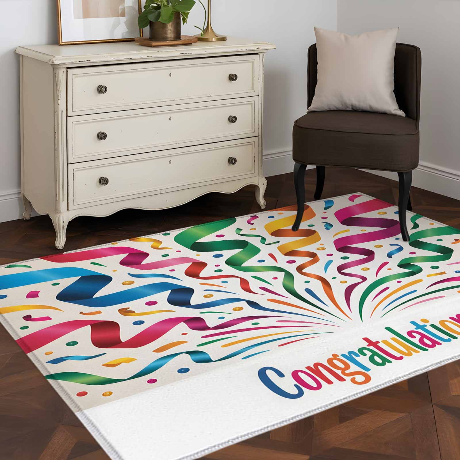 3'x5' Area Rugs, Colorful Congratulations Indoor Outdoor Area Rug for ...