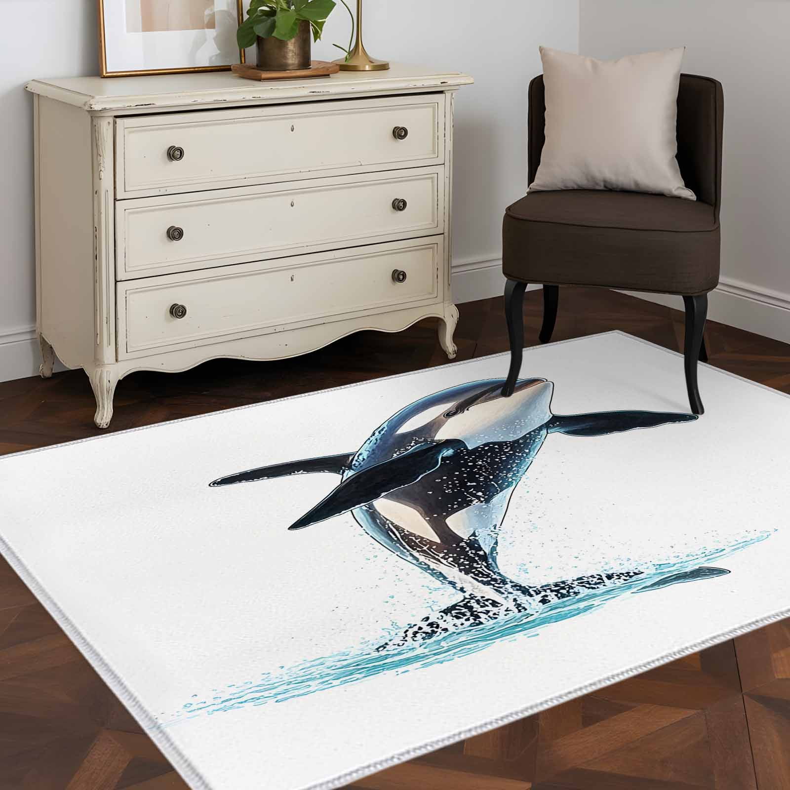 3'x5' Area Rugs, Cute Killer Whale Indoor Outdoor Area Rug for Living ...