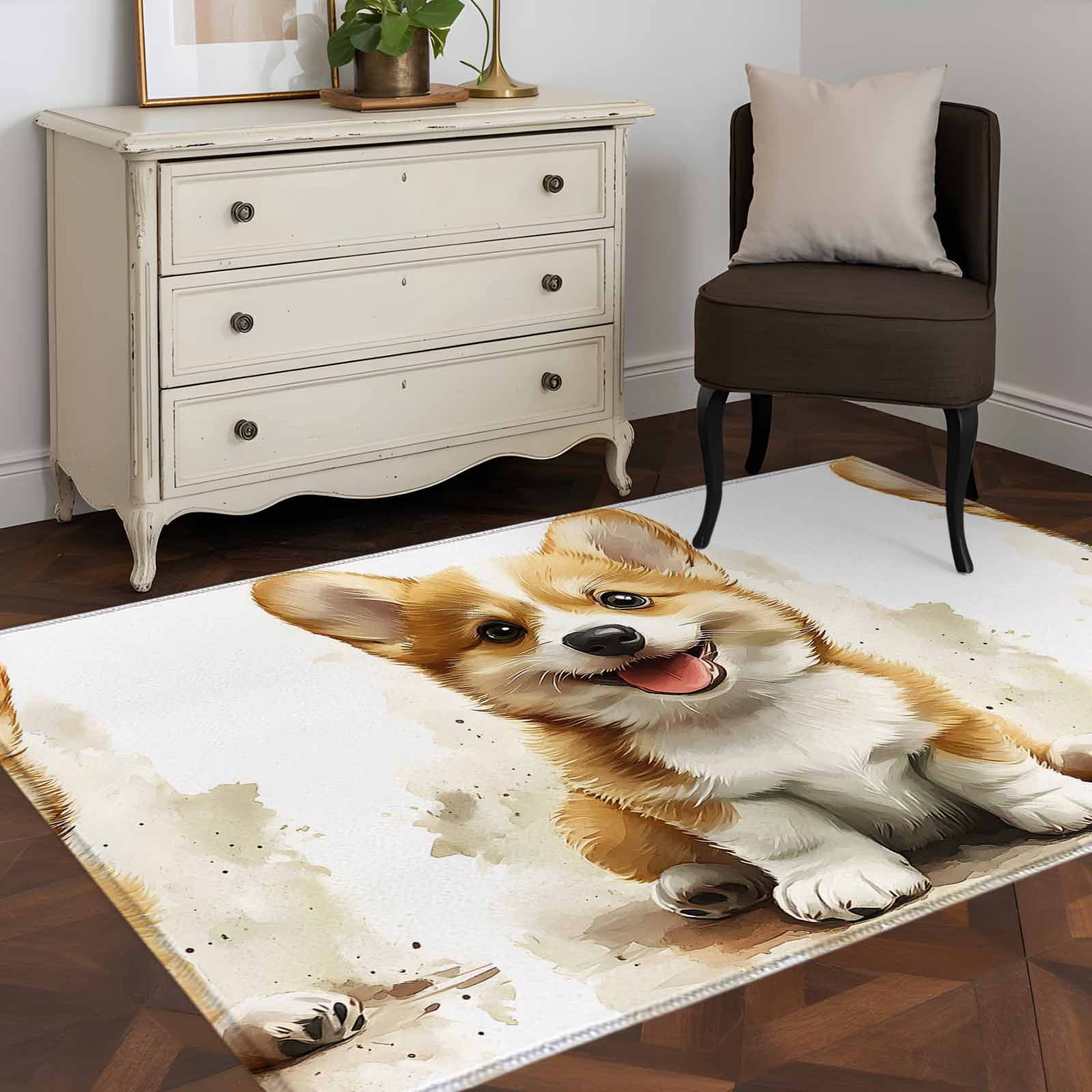 3'x5' Area Rugs, Cute Puppy Indoor Outdoor Area Rug for Living Room ...