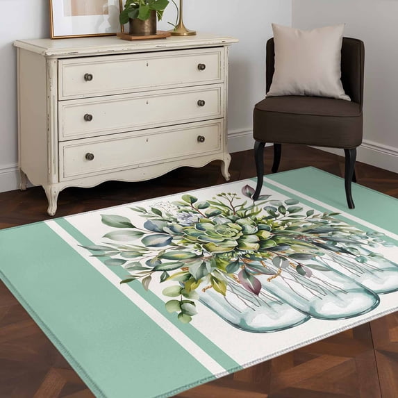 3'x5' Area Rugs, Eucalyptus Green Indoor Outdoor Area Rug for Living ...