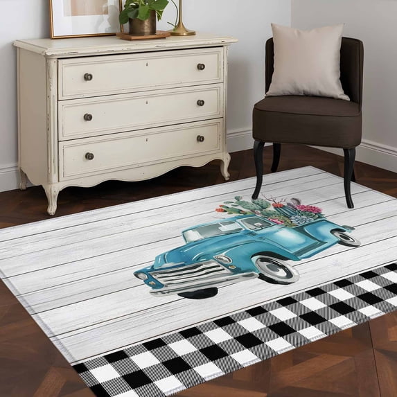 3'x5' Area Rugs, Farmhouse Wood Grain Indoor Outdoor Area Rug for ...