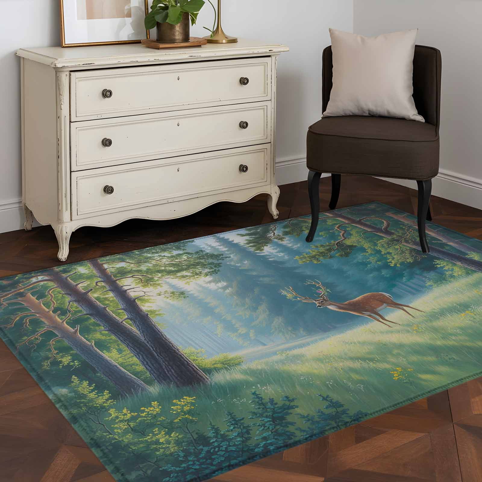 3'x5' Area Rugs, Forest Elk Indoor Outdoor Area Rug for Living Room ...