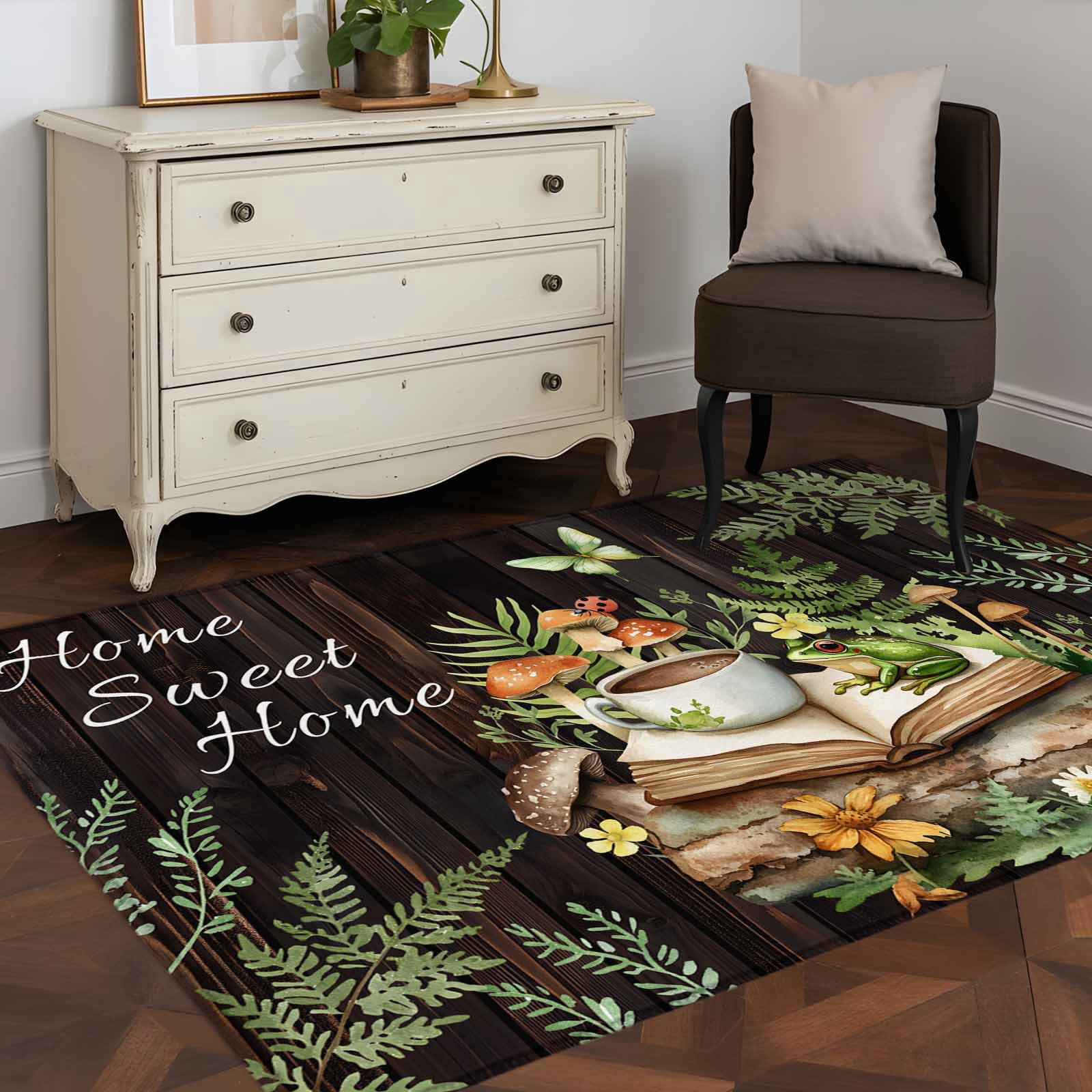 3'x5' Area Rugs, Forest Frog Indoor Outdoor Area Rug for Living Room ...