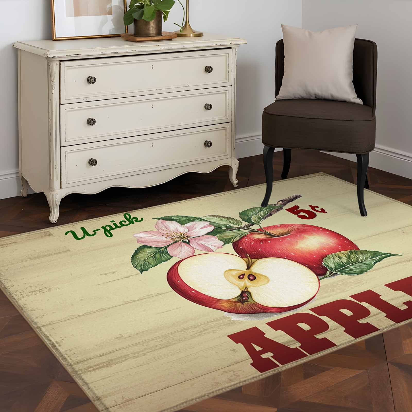 3'x5' Area Rugs, Fruit Floral Indoor Outdoor Area Rug for Living Room ...