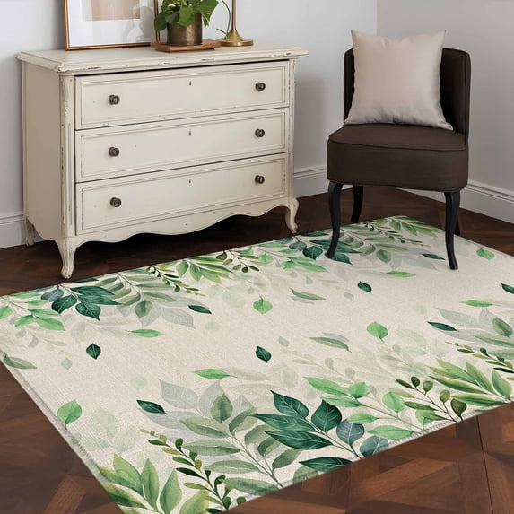 3'x5' Area Rugs, Green Leaf Indoor Outdoor Area Rug for Living Room ...