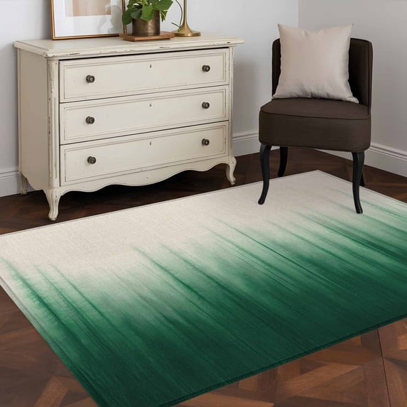 3'x5' Area Rugs, Green Ombre Stripe Indoor Outdoor Area Rug for Living ...