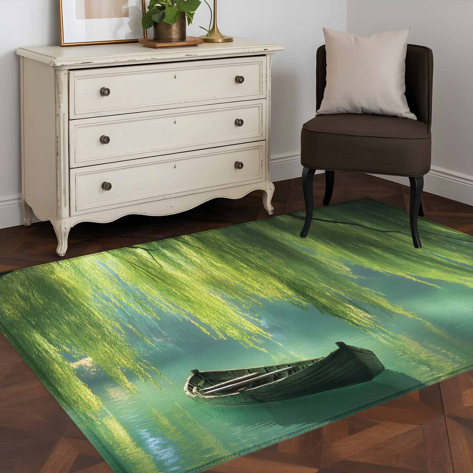 3'x5' Area Rugs, Green Pastoral Indoor Outdoor Area Rug for Living Room ...