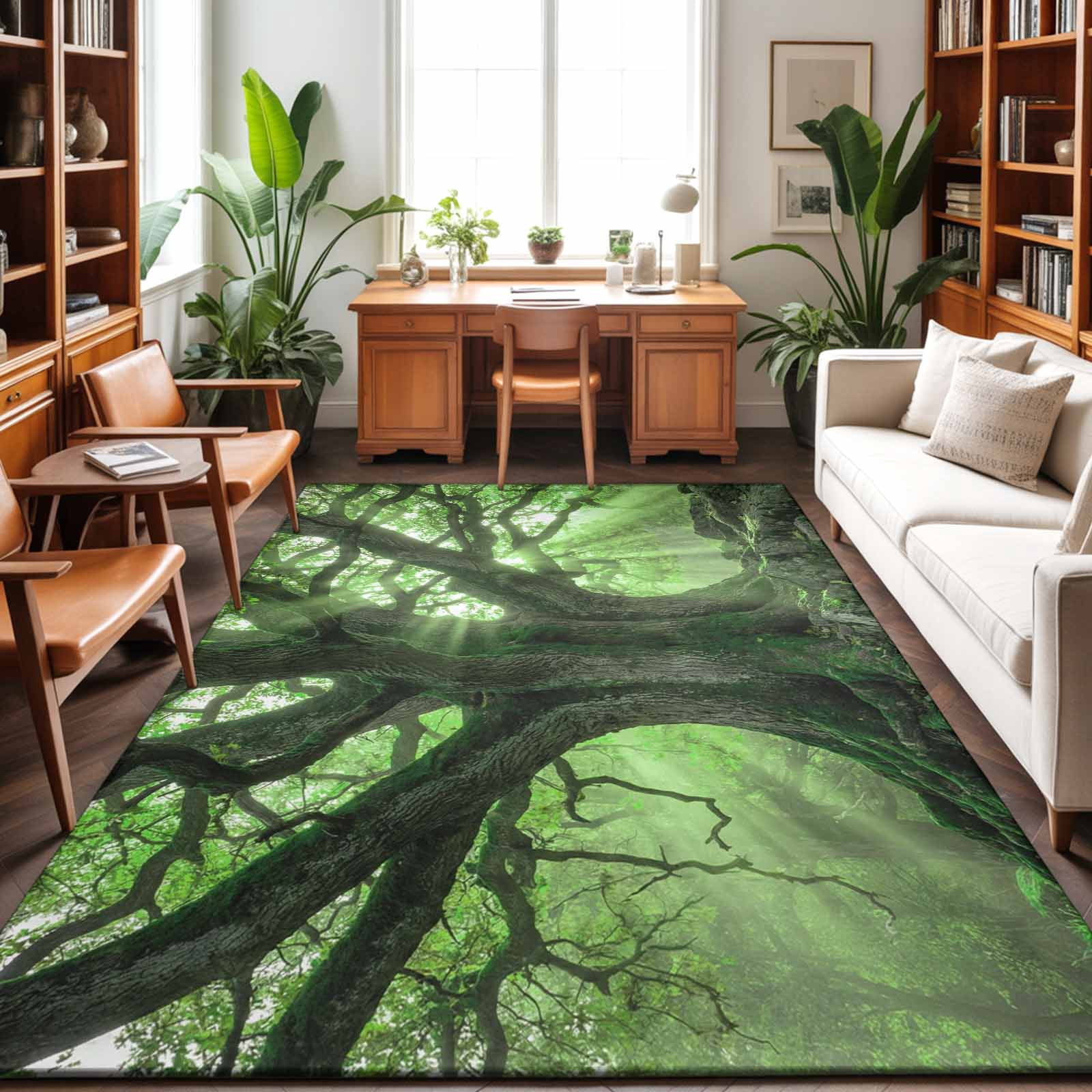 3'x5' Area Rugs, Green Trees Indoor Outdoor Area Rug for Living Room ...