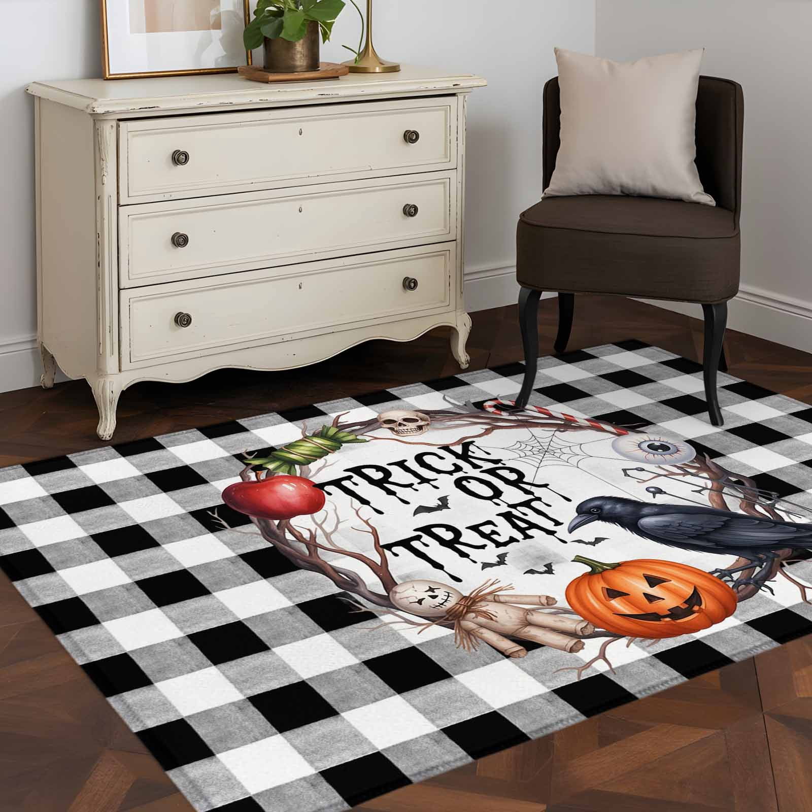 3'x5' Area Rugs, Halloween Indoor Outdoor Area Rug for Living Room ...