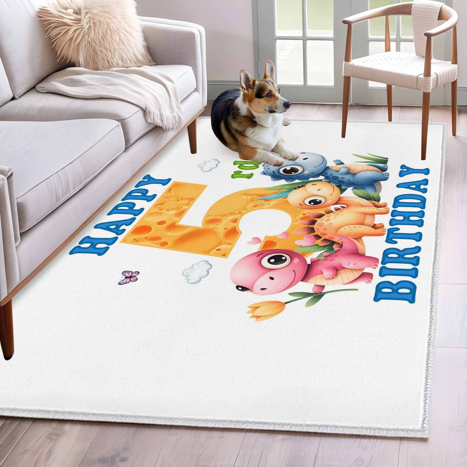 3'x5' Area Rugs, Happy 5rd Birthday Indoor Outdoor Area Rug for Living ...